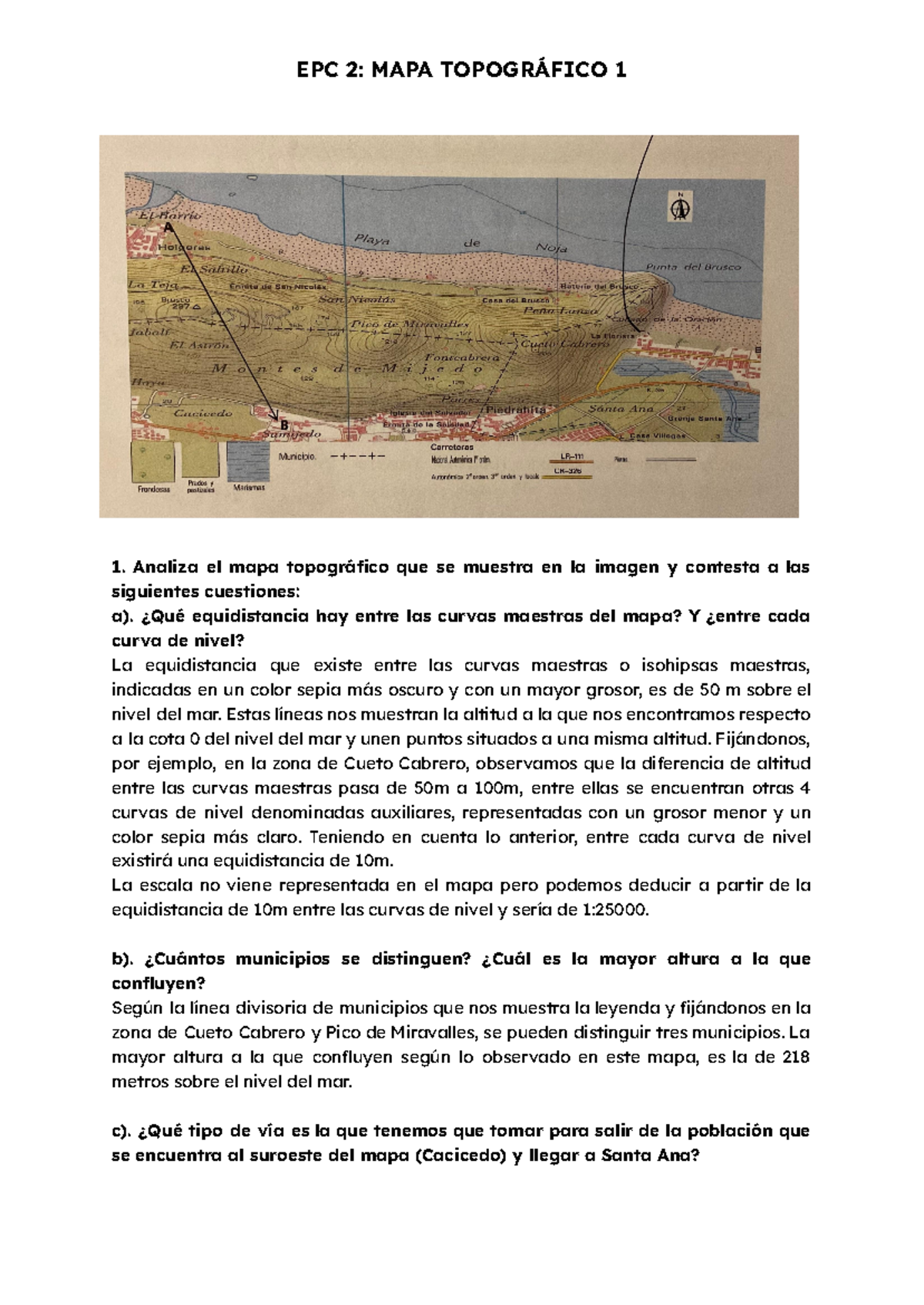 Análisis del Mapa Topográfico EPC 2: Curvas y Altitudes - Studocu
