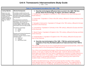 Unit 4 - Labor Systems Graphic Organizer 1450-1750 - Name