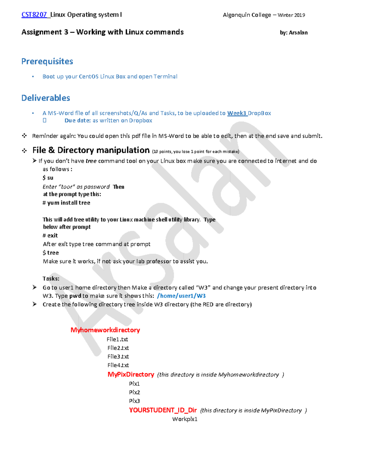 LAB3 Working with Linux commands - Assignment 3 – Working with Linux ...