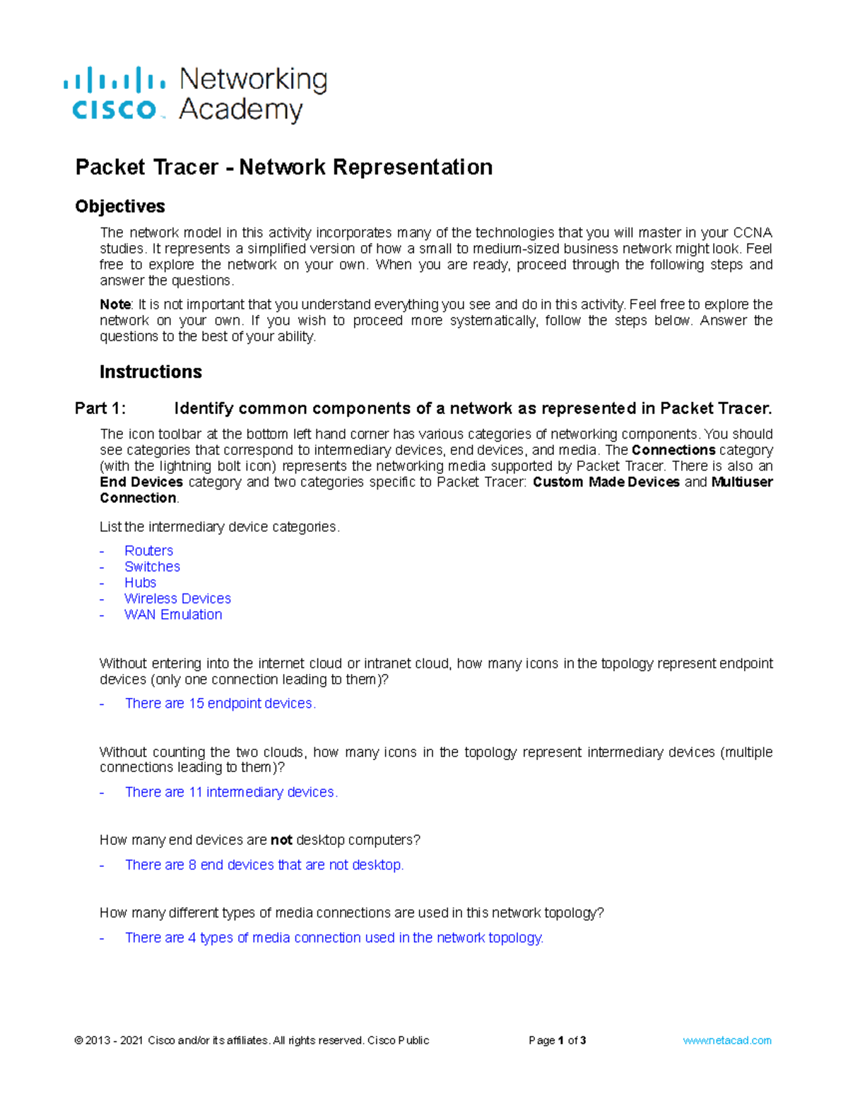 1.5.5 Packet Tracer - Network Representation - Packet Tracer - Network ...