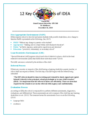 [Solved] communication supports for students under IDEA differentiated ...