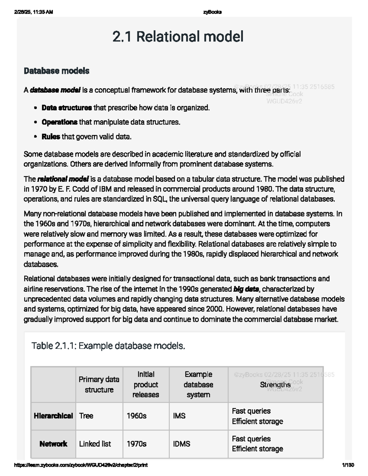WGUD426v2 Chapter 2: Relational Database Models and SQL Overview - Studocu