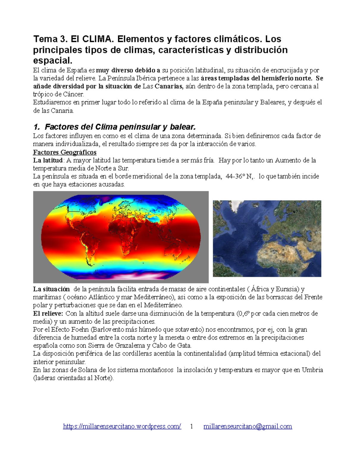 Geografía II - Tema 3: Estudio del Clima en España y Canarias - Studocu