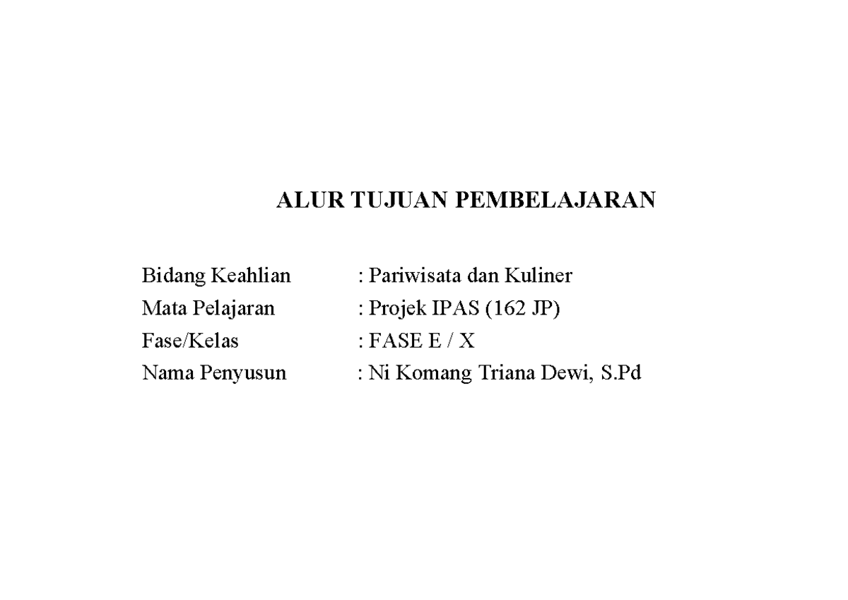 ATP Projek IPAS - Pembuatan ATP Kurikulum Merdeka - ALUR TUJUAN ...
