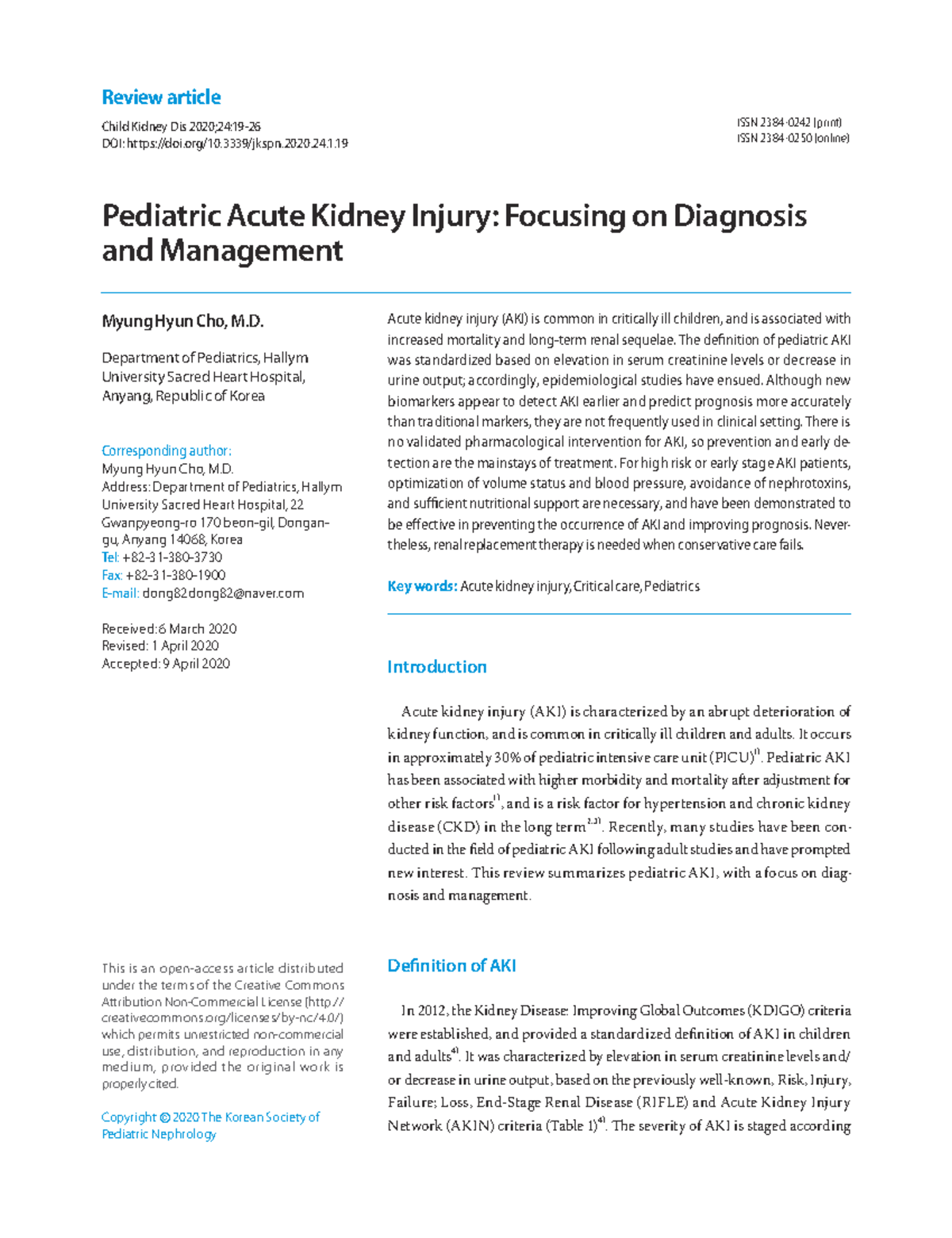 Pediatric AKI: Diagnosis and Management Insights (Child Kidney Dis ...
