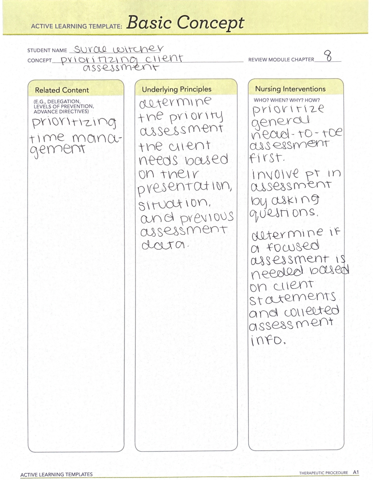 ATI Practice A Remediation Templates - ACTIVE LEARNING TEMPLATE: Basic ...