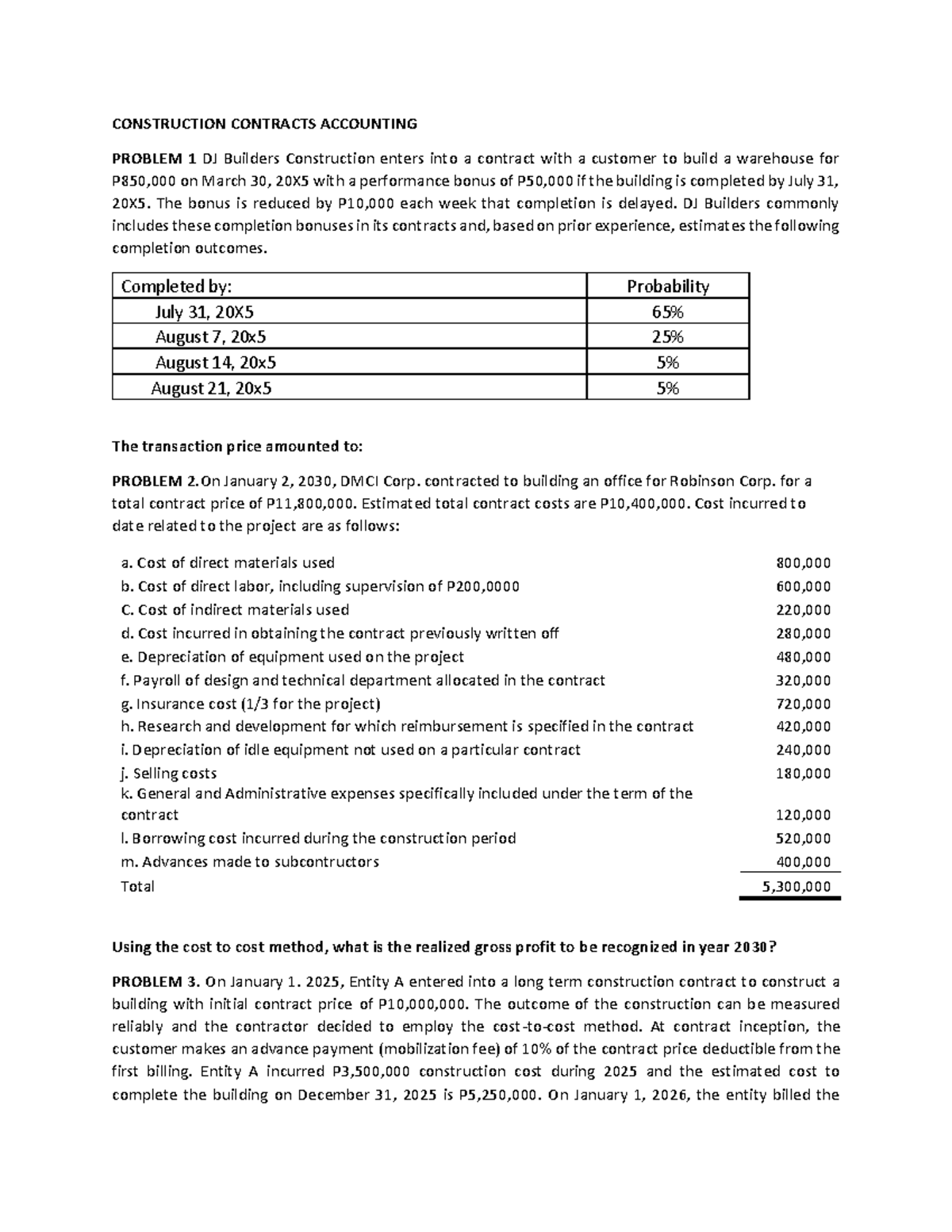 Construction and Franchise Accounting: Comprehensive Study Guide - Studocu