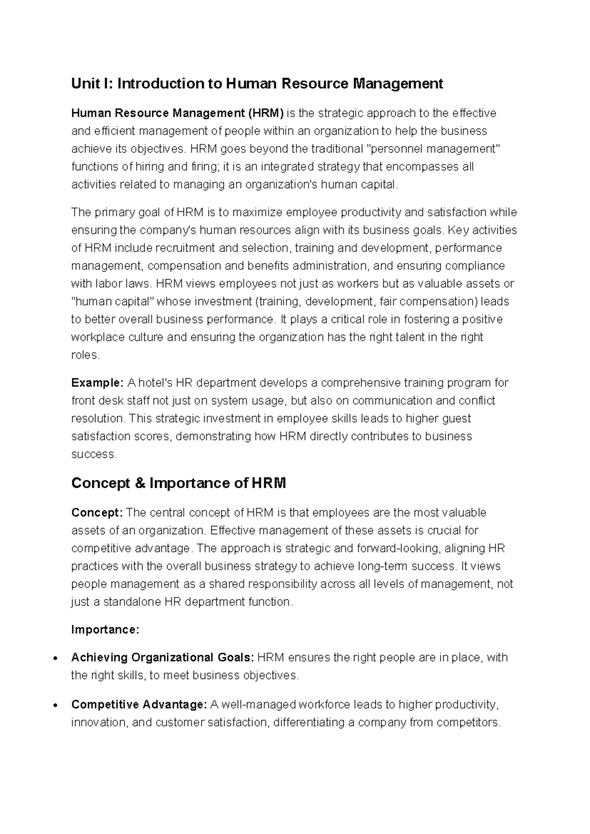 HRM 101: Comprehensive Overview of Human Resource Management Principles ...