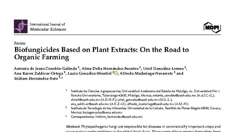 Biofungicides Based on Plant Extracts: A Review for Organic Farming ...