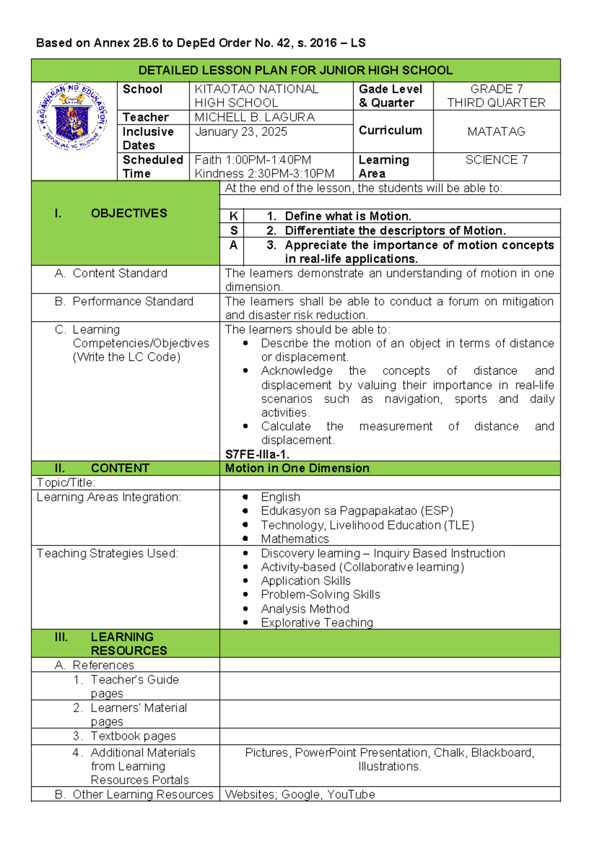 Detailed Lesson Plan Deped Format Pdf Aloguinsan Cebu - Infoupdate.org