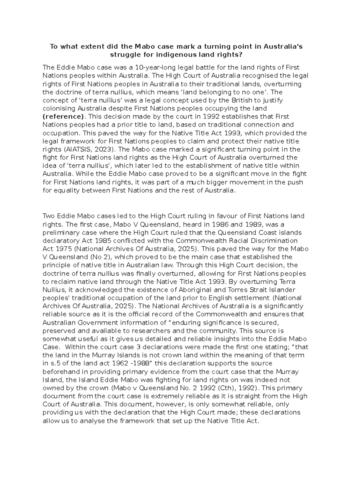 Eddie Mabo Case: A Turning Point in Indigenous Land Rights History ...