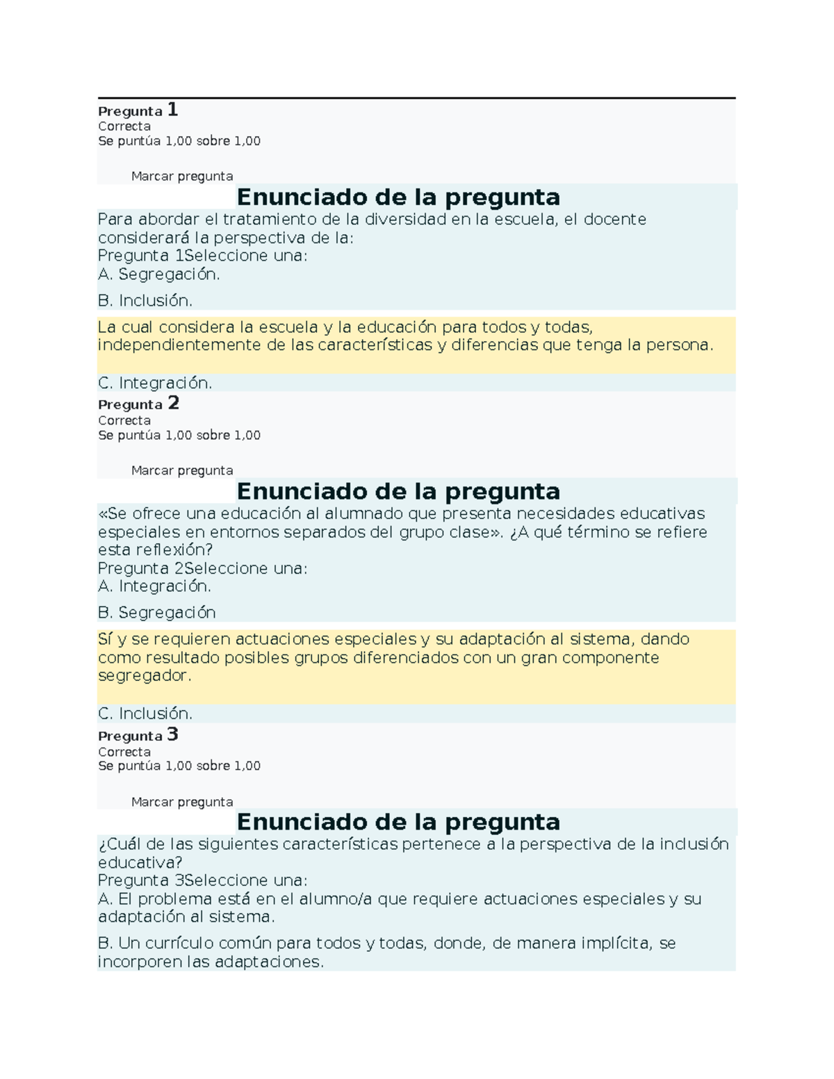 TEST TEMA 1: Igualdad y Diversidad en el Aula - Preguntas y Respuestas ...