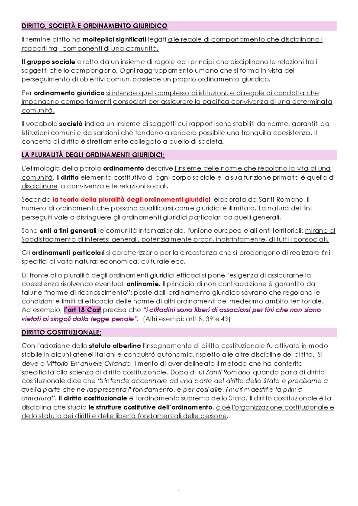 DIRITTO, SOCIETÀ E ORDINAMENTO GIURIDICO: Riflessioni e Teorie - Studocu