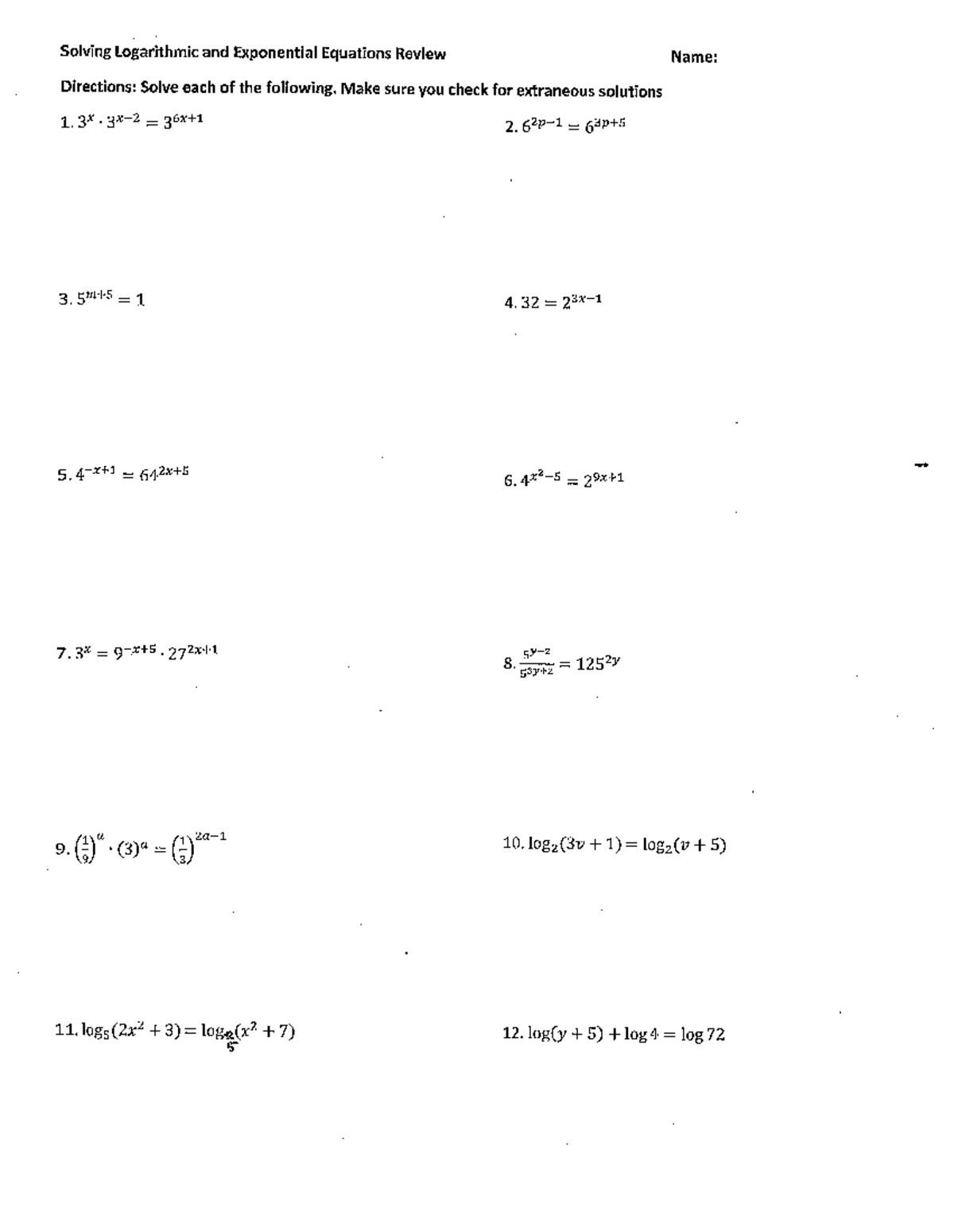 Exponents & Logs Tuts - practice - S751HTM - Solving Logarithmic and ...
