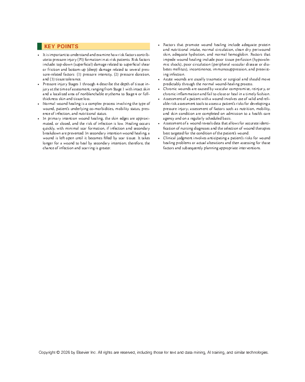 Wound Healing & Pressure Injury Management: Key Points Overview - Studocu