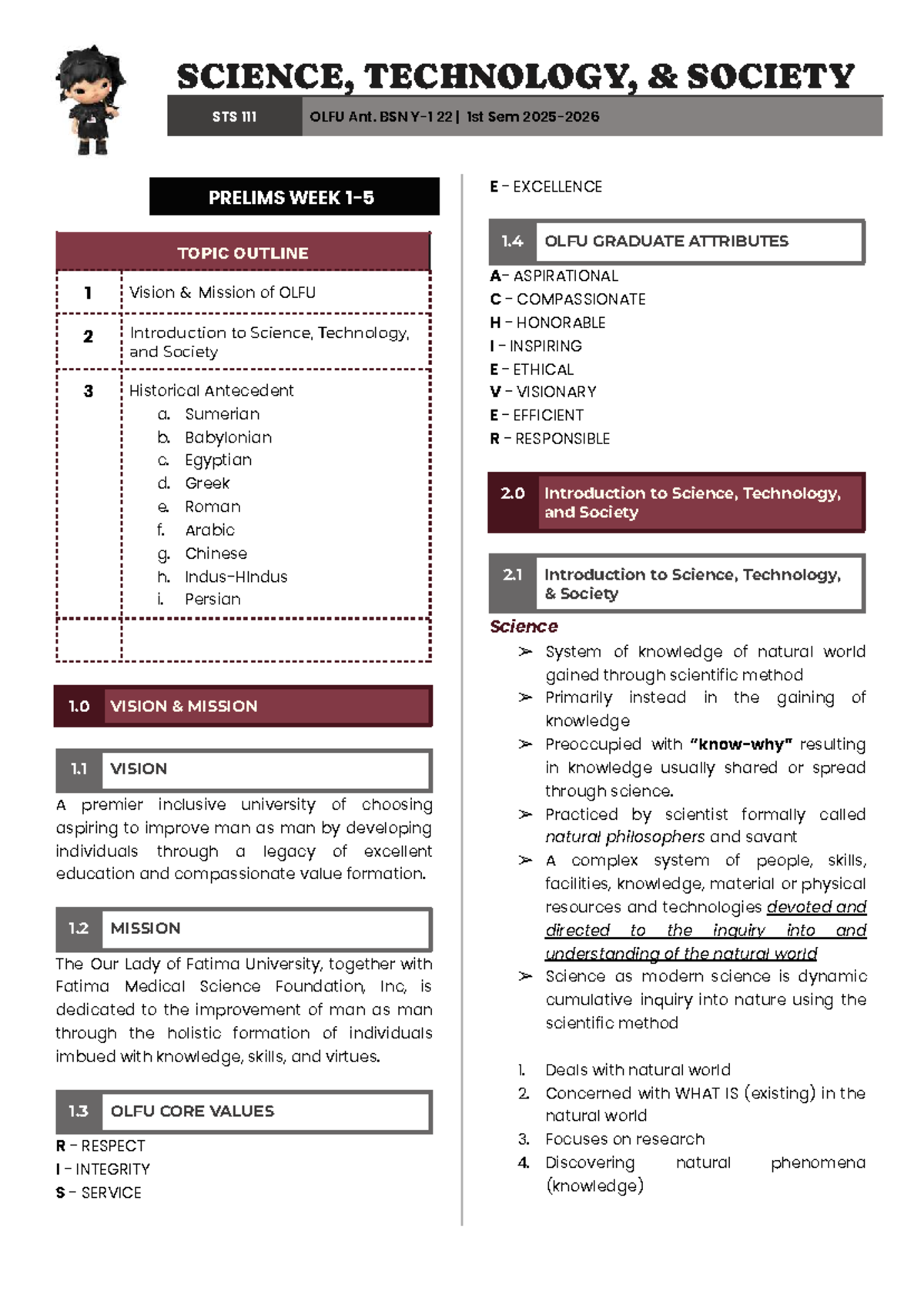 STS 111 Prelims Notes: Science, Technology, and Society Overview - Studocu
