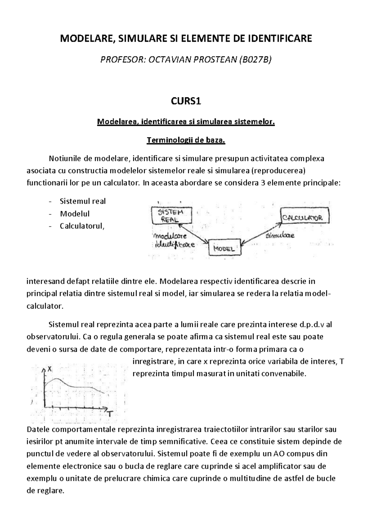 CURS MSEI - Modelare, Simulare și Identificare a Sistemelor - Studocu