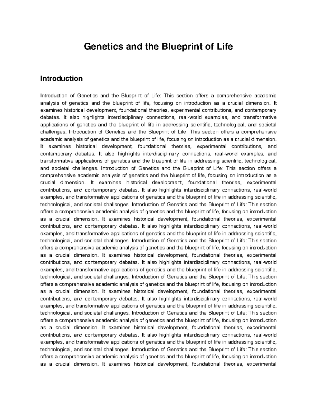 Genetics and the Blueprint of Life: An In-Depth Analysis - Studocu