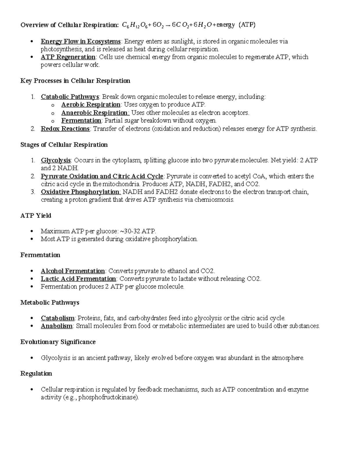 Cellular Respiration Overview: Key Processes & Energy Flow in ...