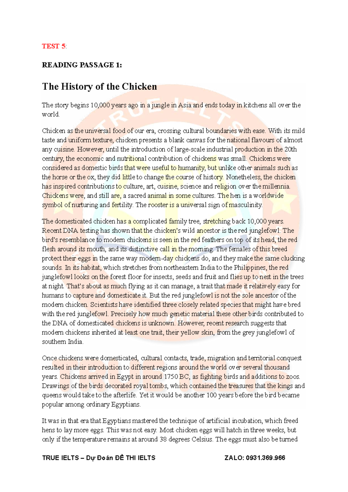 HIST 101: The Evolution and Cultural Significance of Chickens - Studocu