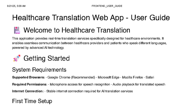 Healthcare Translation Web App User Guide (5:09 AM) - Studocu