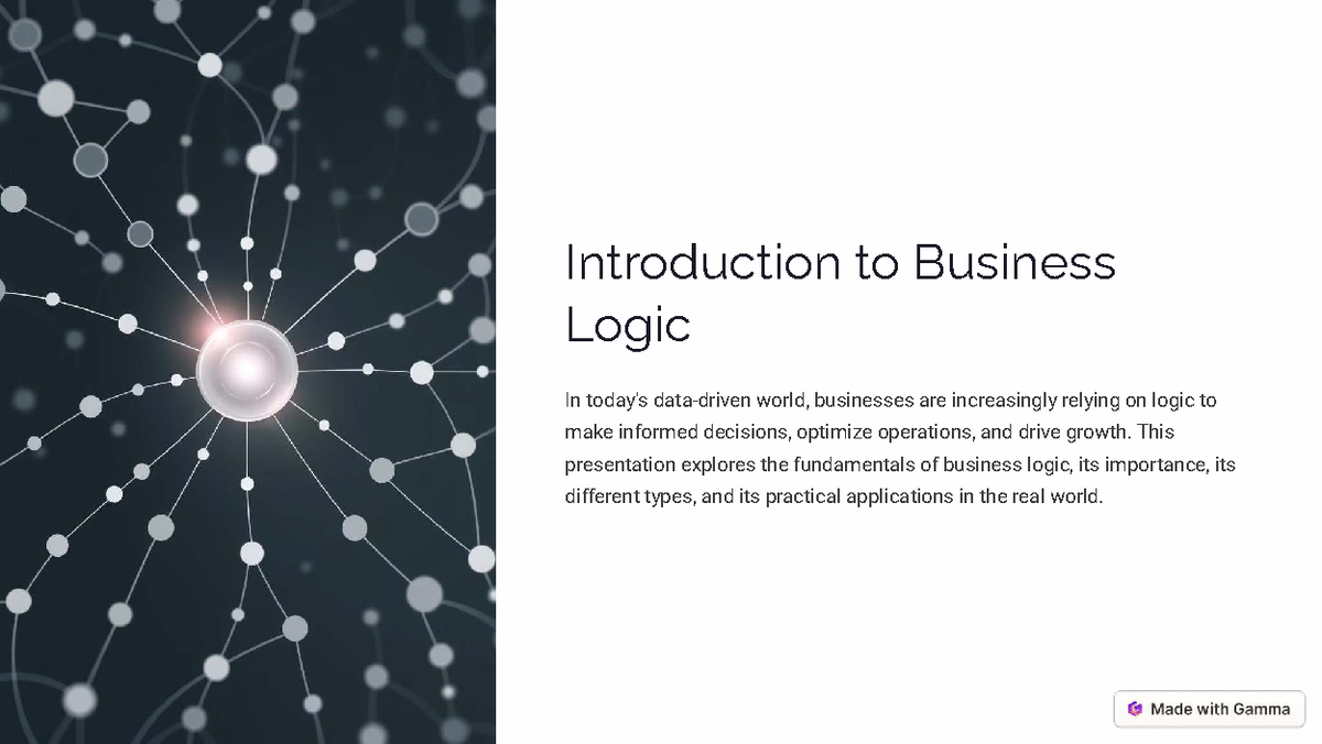 Introduction to Business Logic: Fundamentals and Applications - Studocu