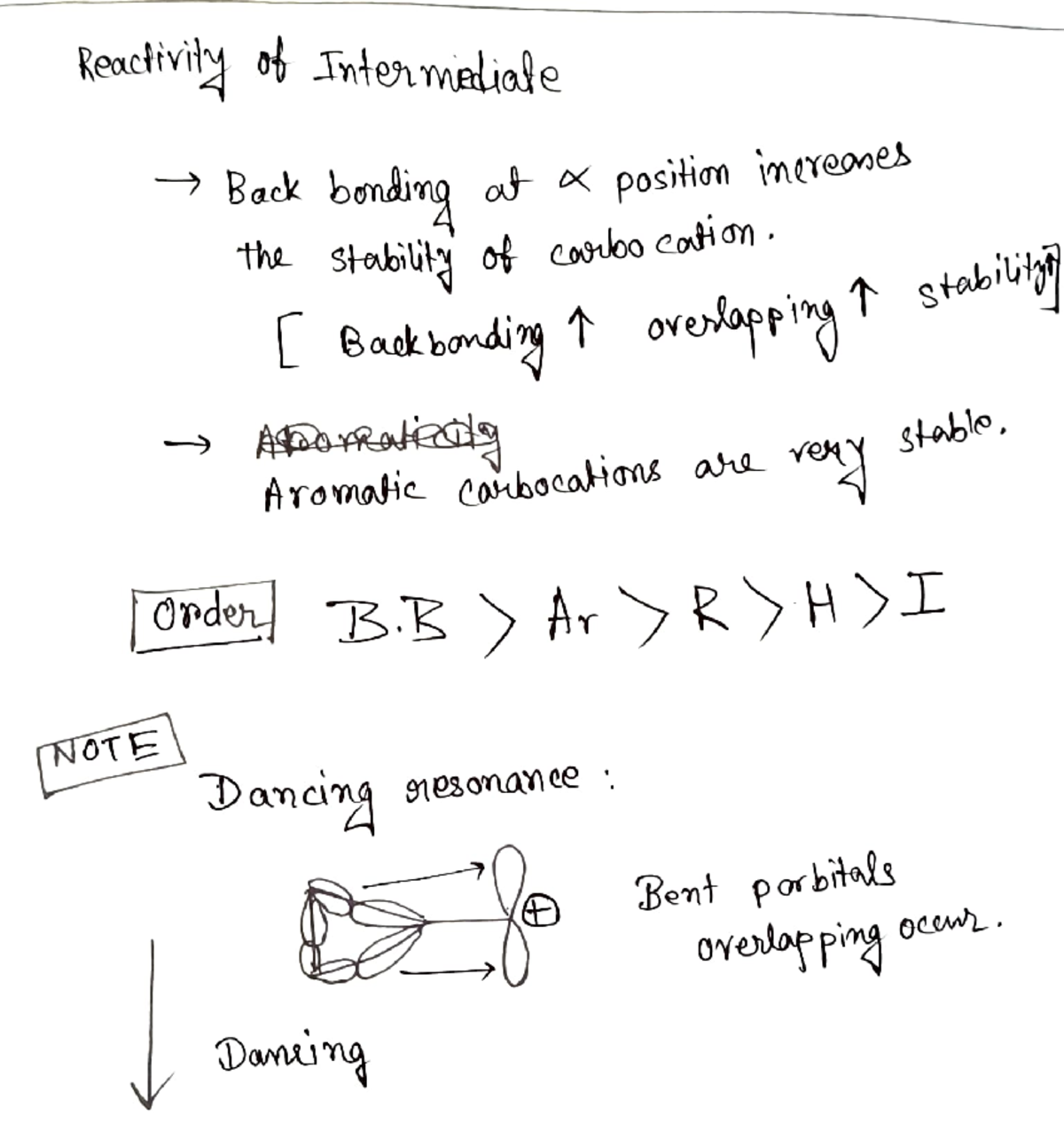 GOC Order Practice: Stability of Aromatic Carbocations and Backbonding ...