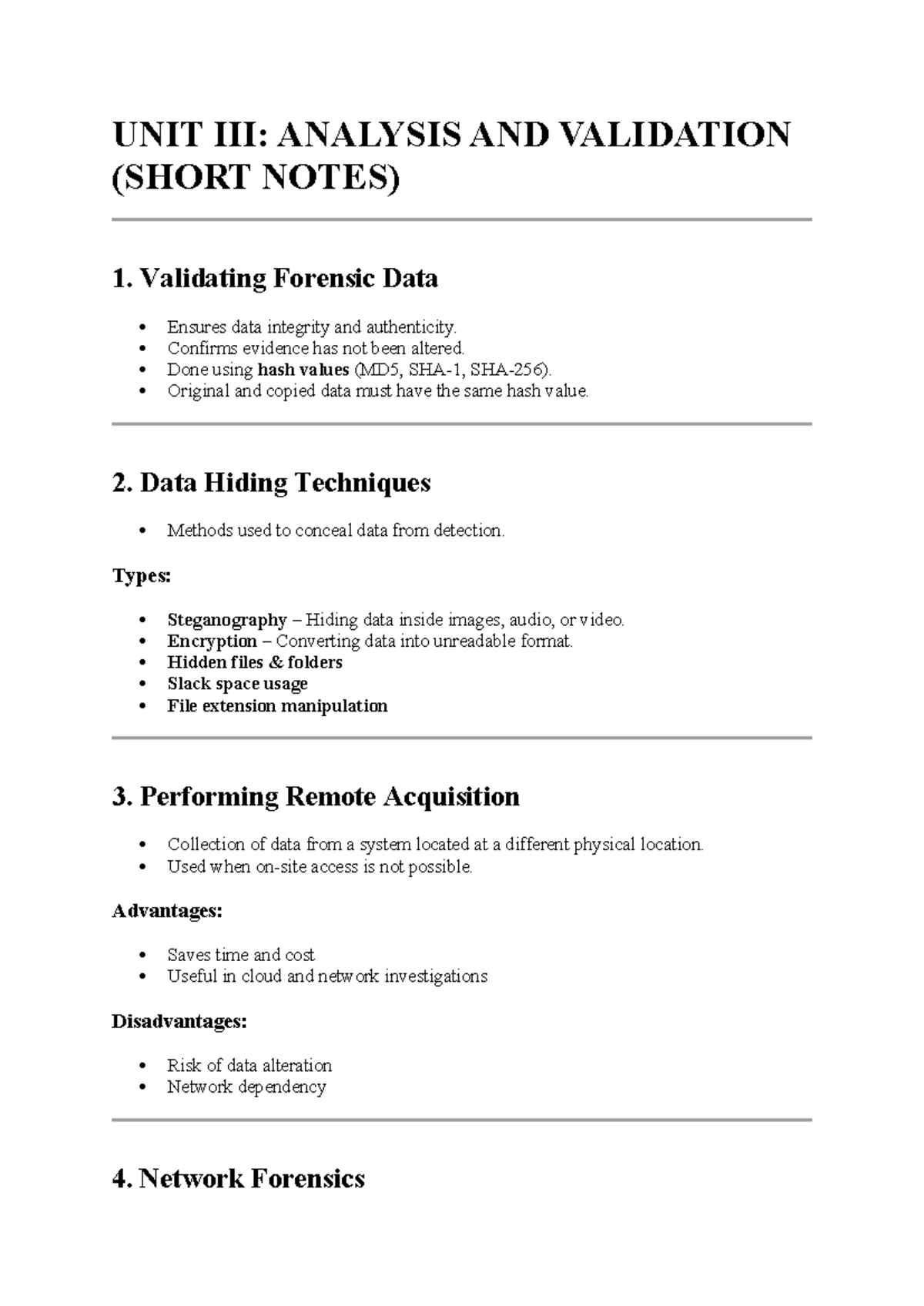 UNIT III - CB3601 - Forensic Data Analysis & Validation Notes - Studocu