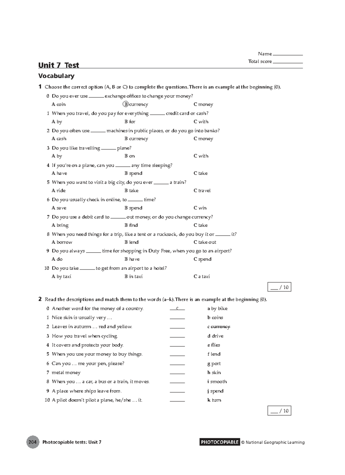 Unit 7 & 8 Vocabulary Tests: Comprehensive Review and Practice - Studocu
