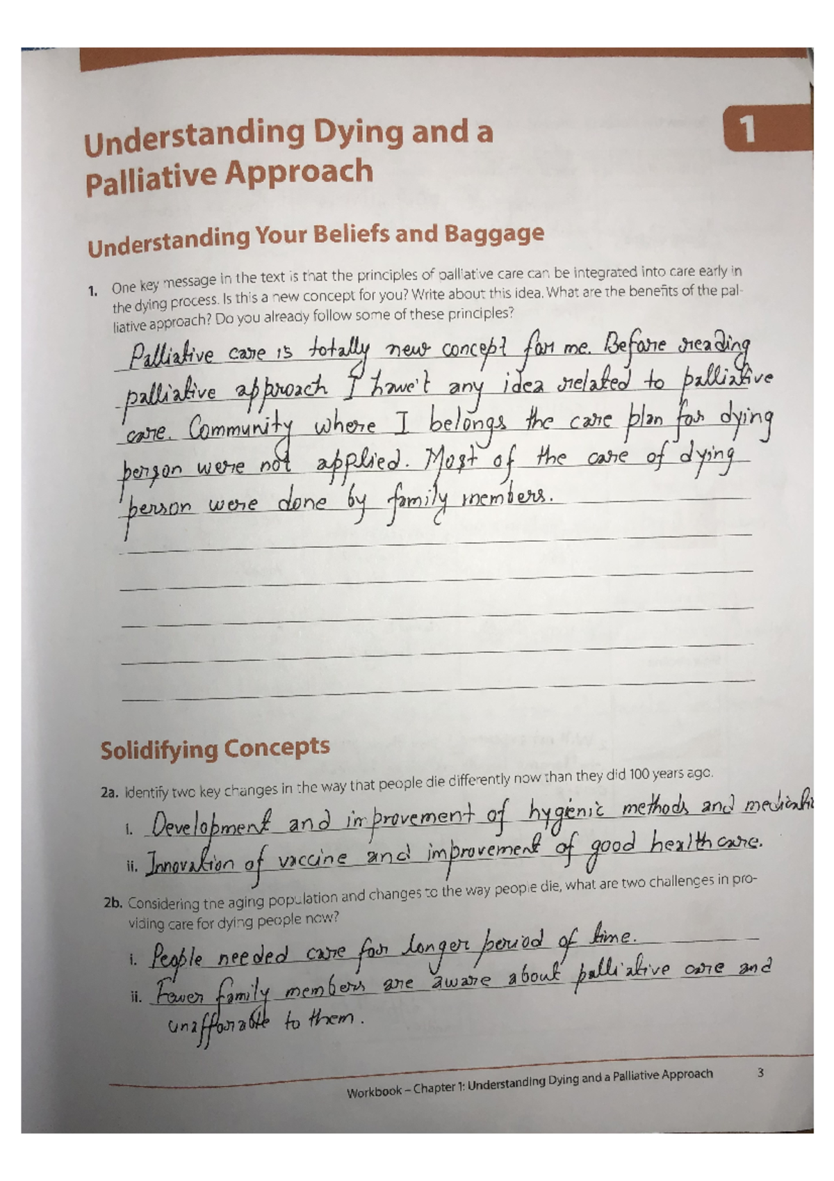 PSW Palliative Care Workbook Solutions Guide - Studocu