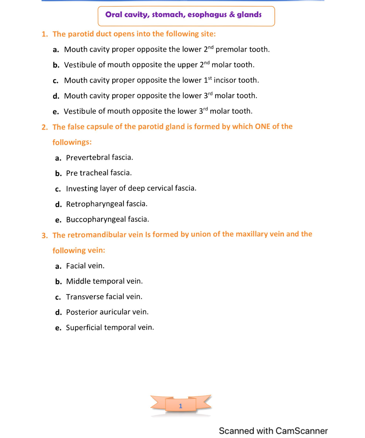 Mcq (git) - GIT MCQ - Anatomy - Studocu