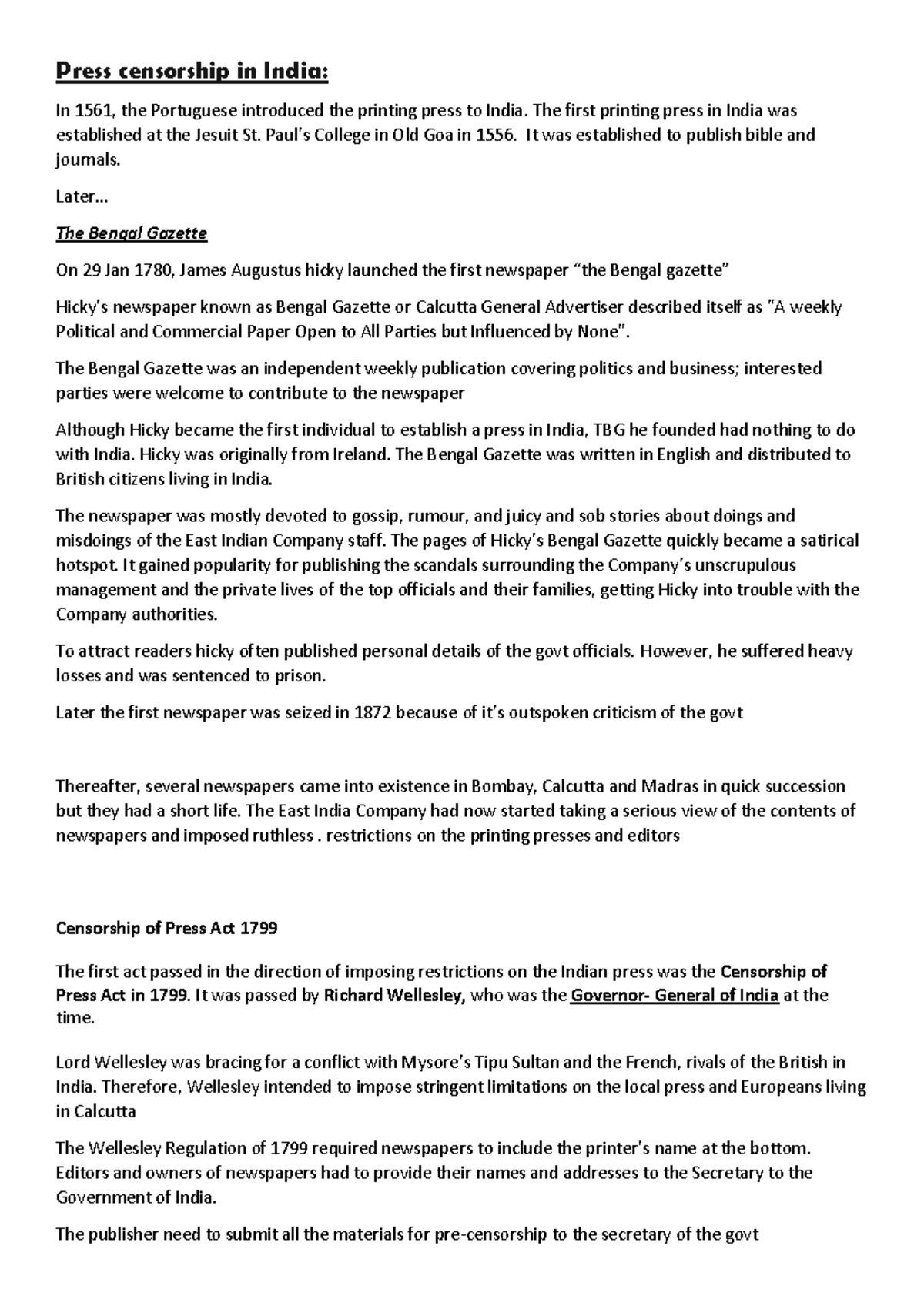 Press Censorship in India: Historical Overview and Key Legislation ...