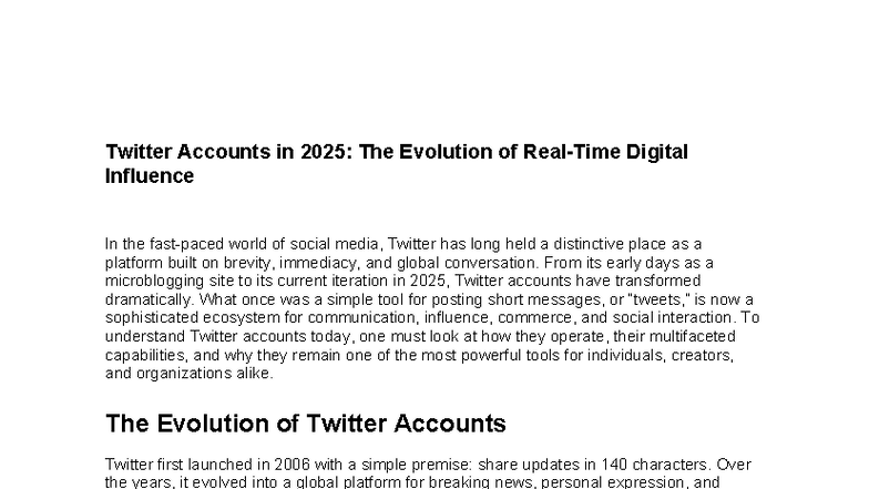Twitter Accounts in 2025: The Evolution of Digital Influence - Studocu