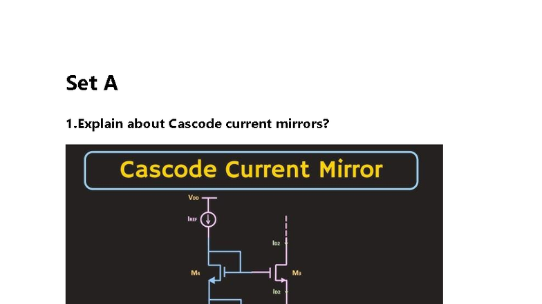 Analog Midterm Exam - Cascode Current Mirrors & MOSFET Operations - Studocu
