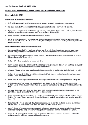 A Level History A - Sixth Form (A Levels) - Studocu