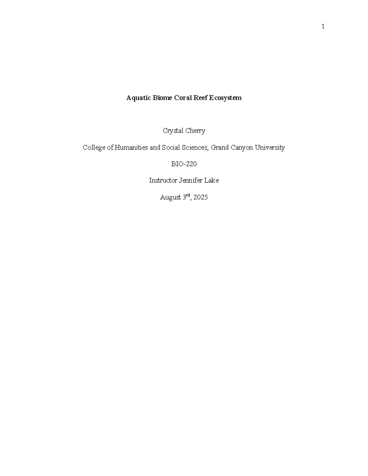 Aquatic Biome Coral Reef Ecosystem: Keystone Species & Challenges - Studocu