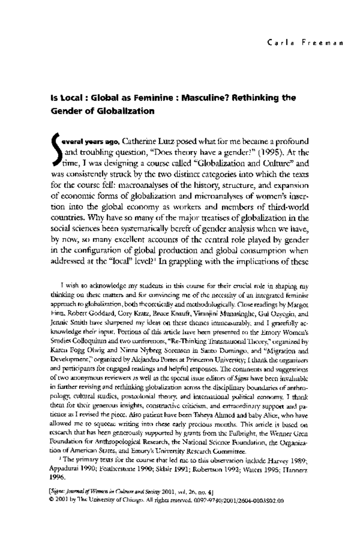 Feminist Perspectives on Globalization: Insights from Caribbean ...