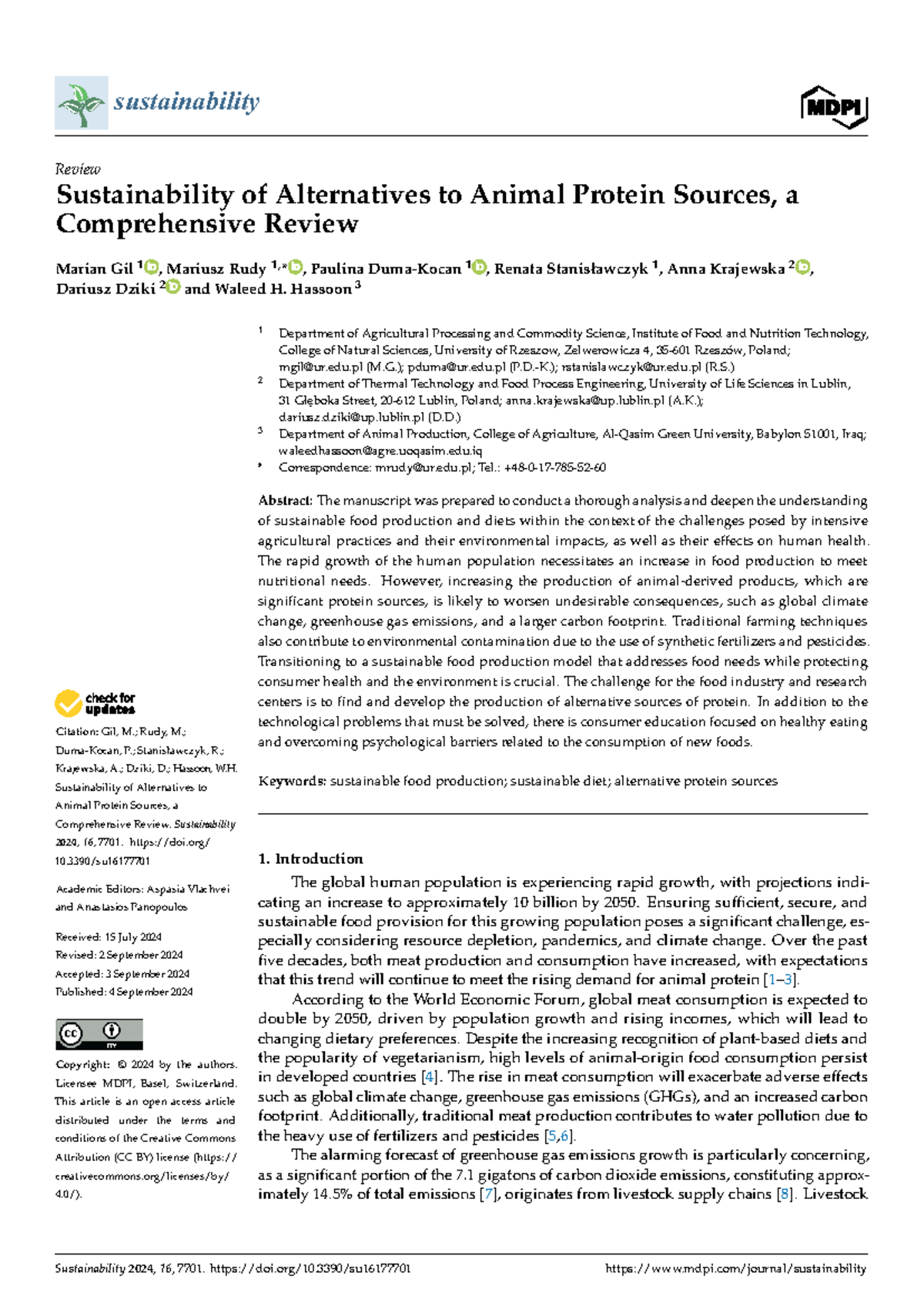 Sustainability 2024: Alternatives to Animal Protein Sources Review ...