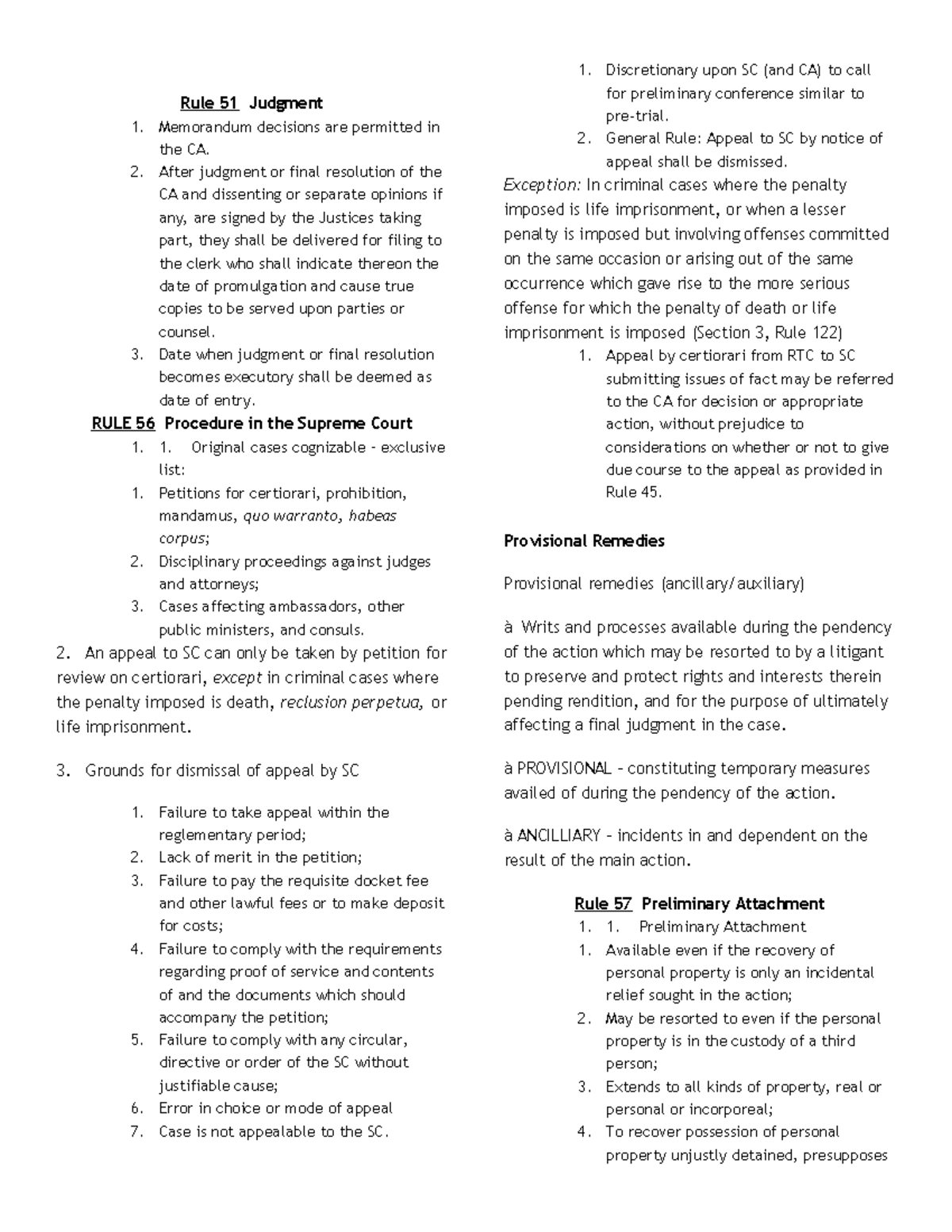 Civ Pro Rules 57-71: Final Exam Notes on Judicial Procedures - Studocu