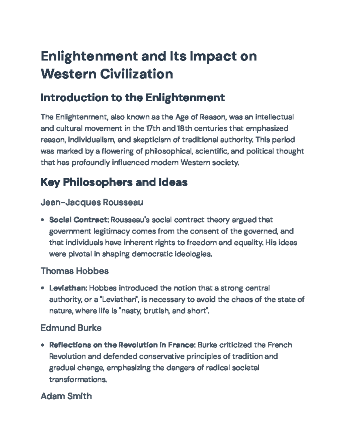 ENH 101: The Enlightenment Era and Its Impact on Western Civilization ...