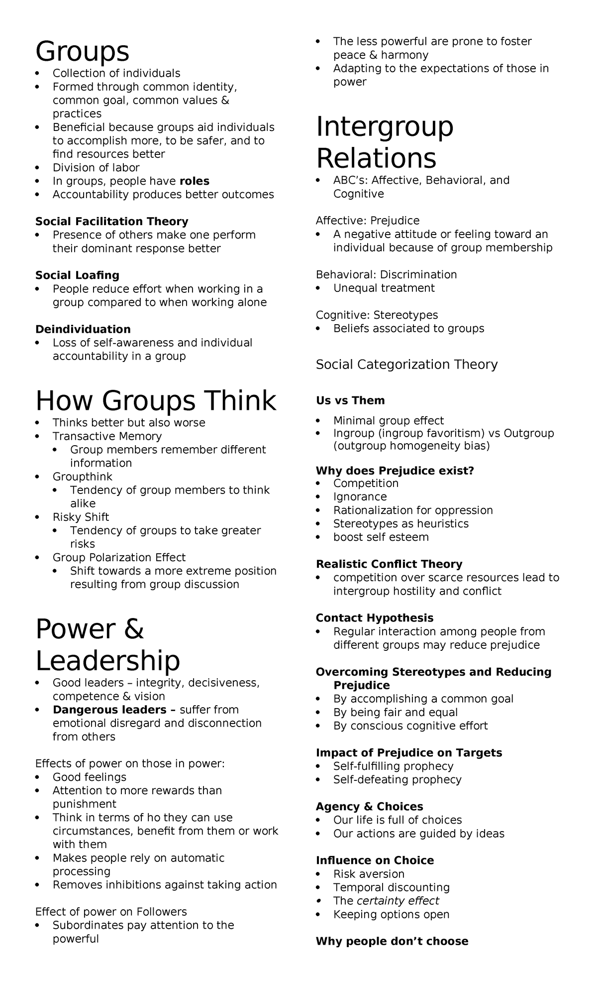 Groups and Goals: Understanding Intergroup Relations and Dynamics - Studocu