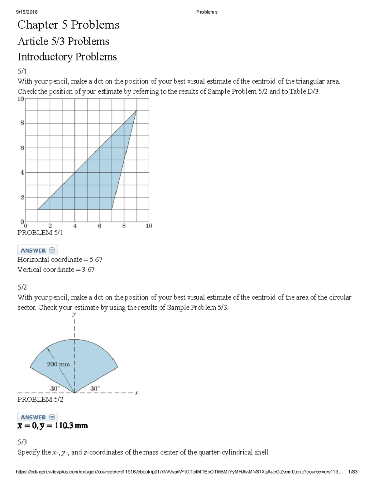 181 chapter 5 problems - Chapter 5 Problems Article 5/3 Problems ...