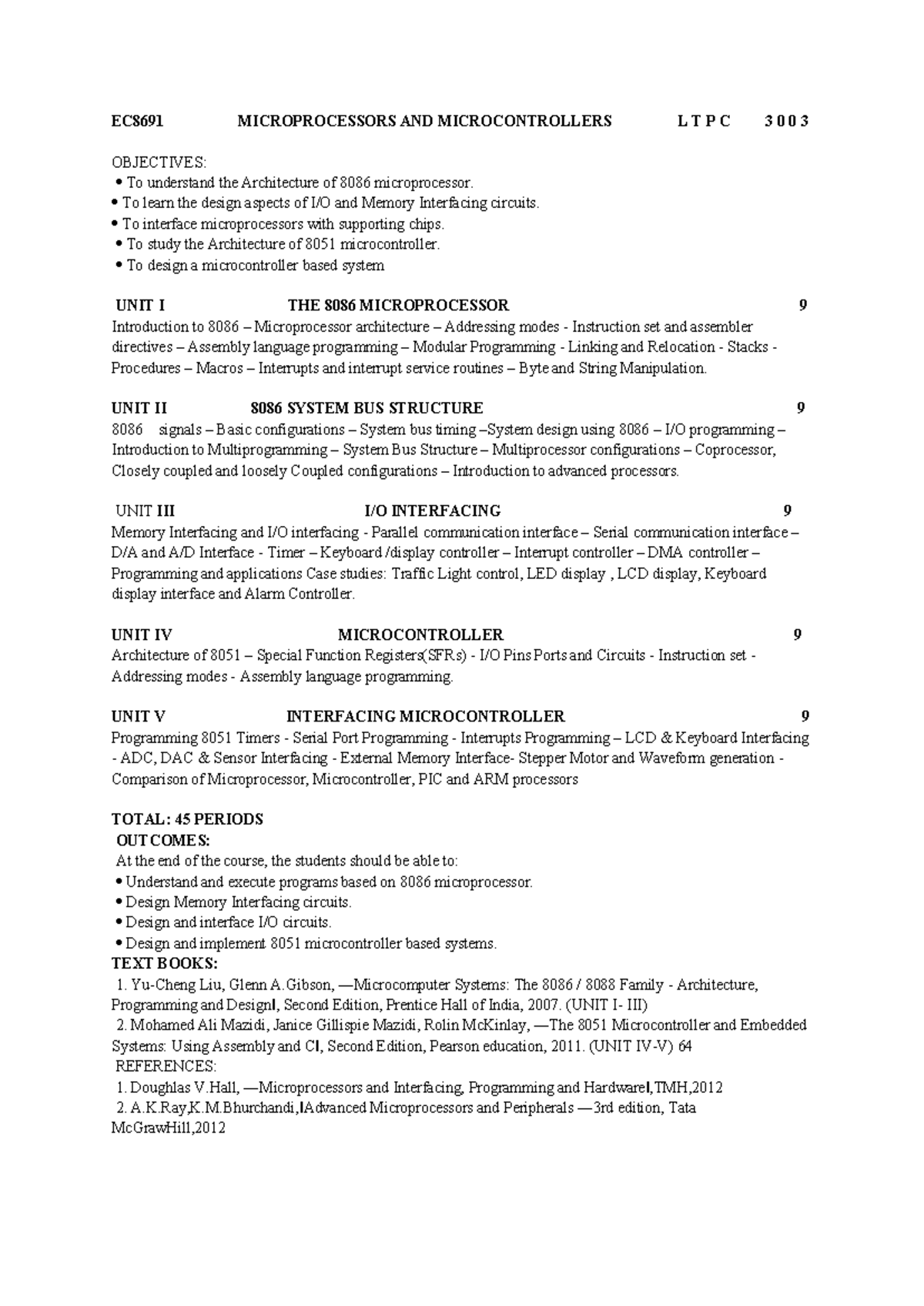 EC8691 Microprocessors & Microcontrollers: Course Overview and Concepts - Studocu