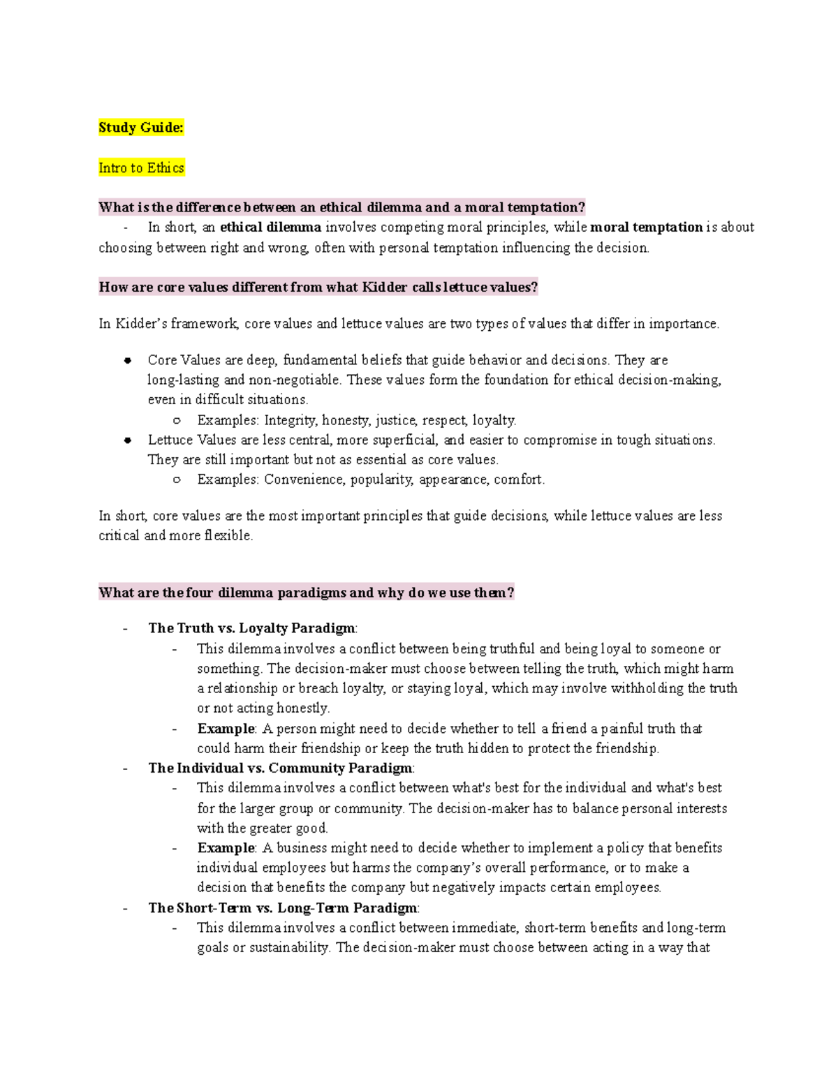 Understanding Ethical Paradigms: Dilemmas, Models, and Resolutions ...