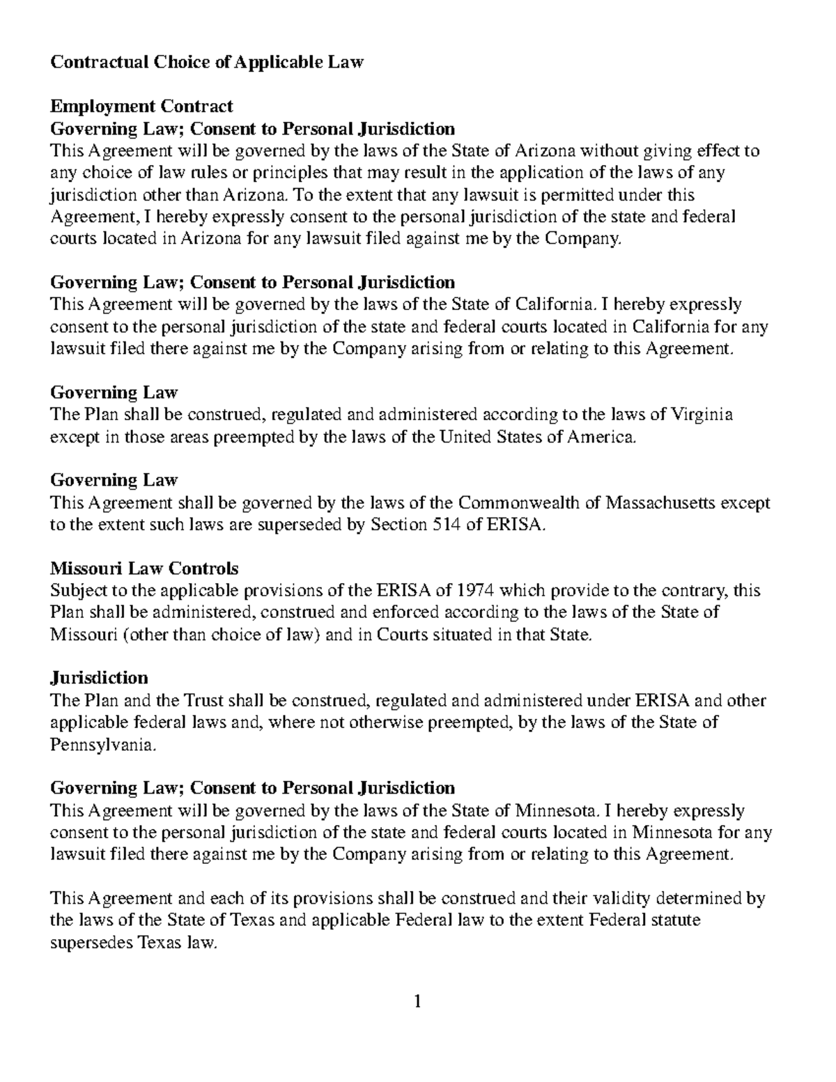 Applicable Law - abcdef - Contractual Choice of Applicable Law ...