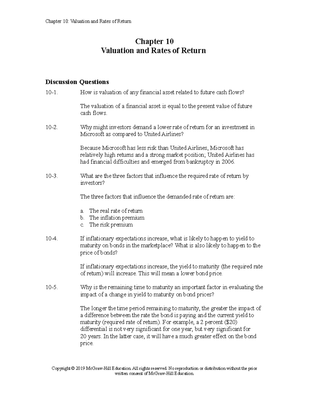 Block Foundations of Financial Management 17e Chap010 SM - Chapter 10 ...