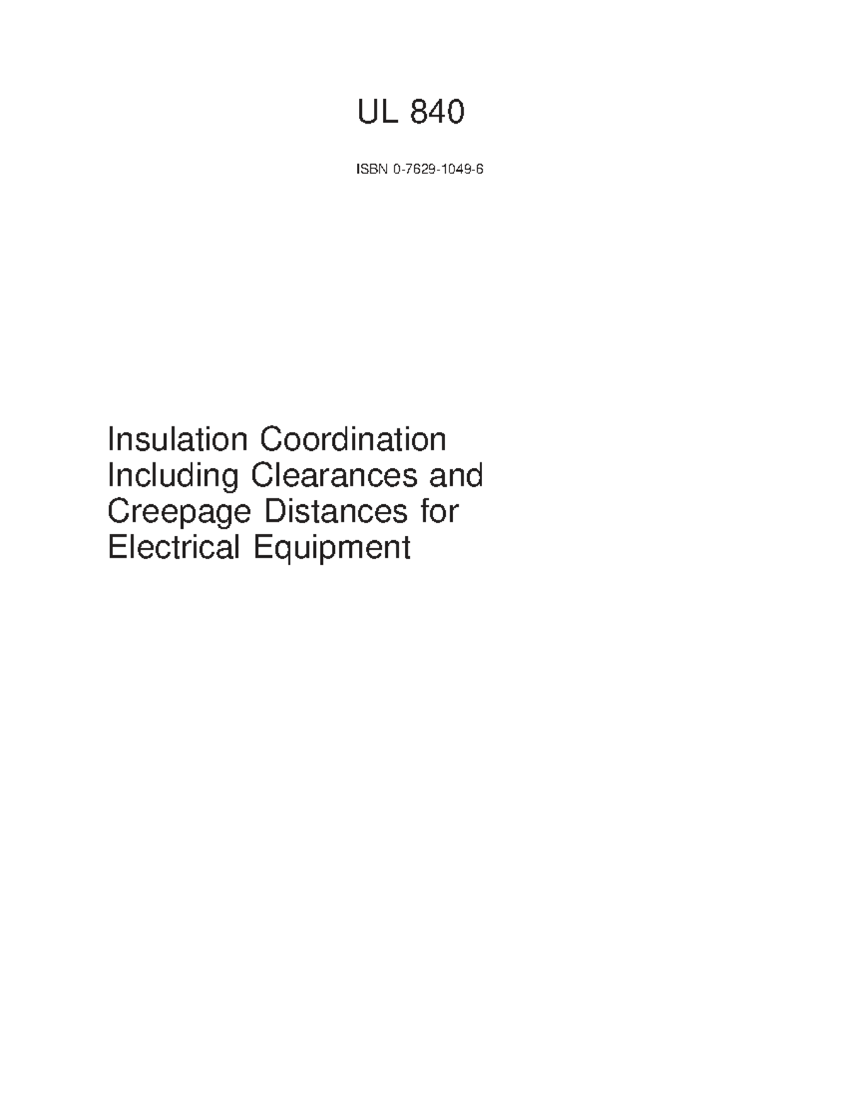 UL 840 - Insulation Coordination: Clearances & Creepage Distances - Studocu