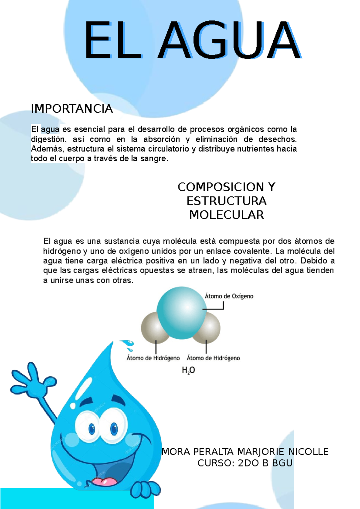 Importancia y Propiedades del Agua - Curso 2DO B BGU - Studocu