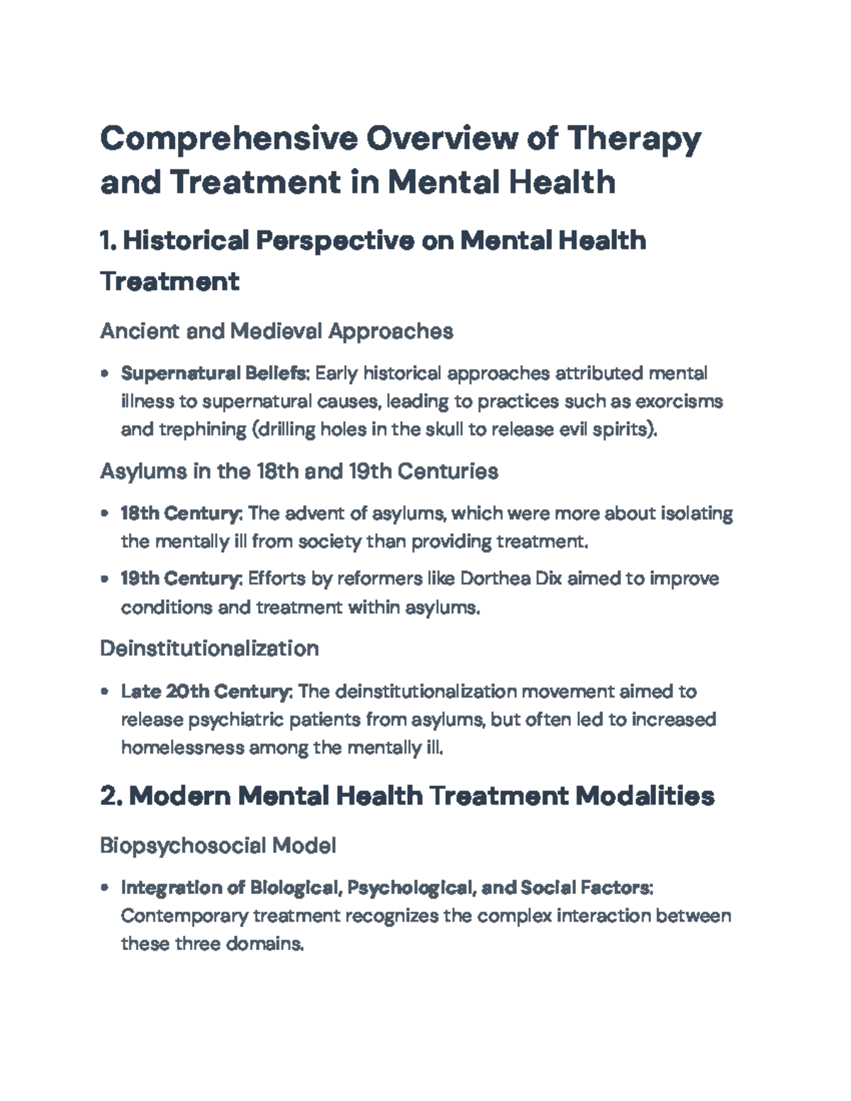 Mental Health Treatment Modalities: A Comprehensive Overview ...