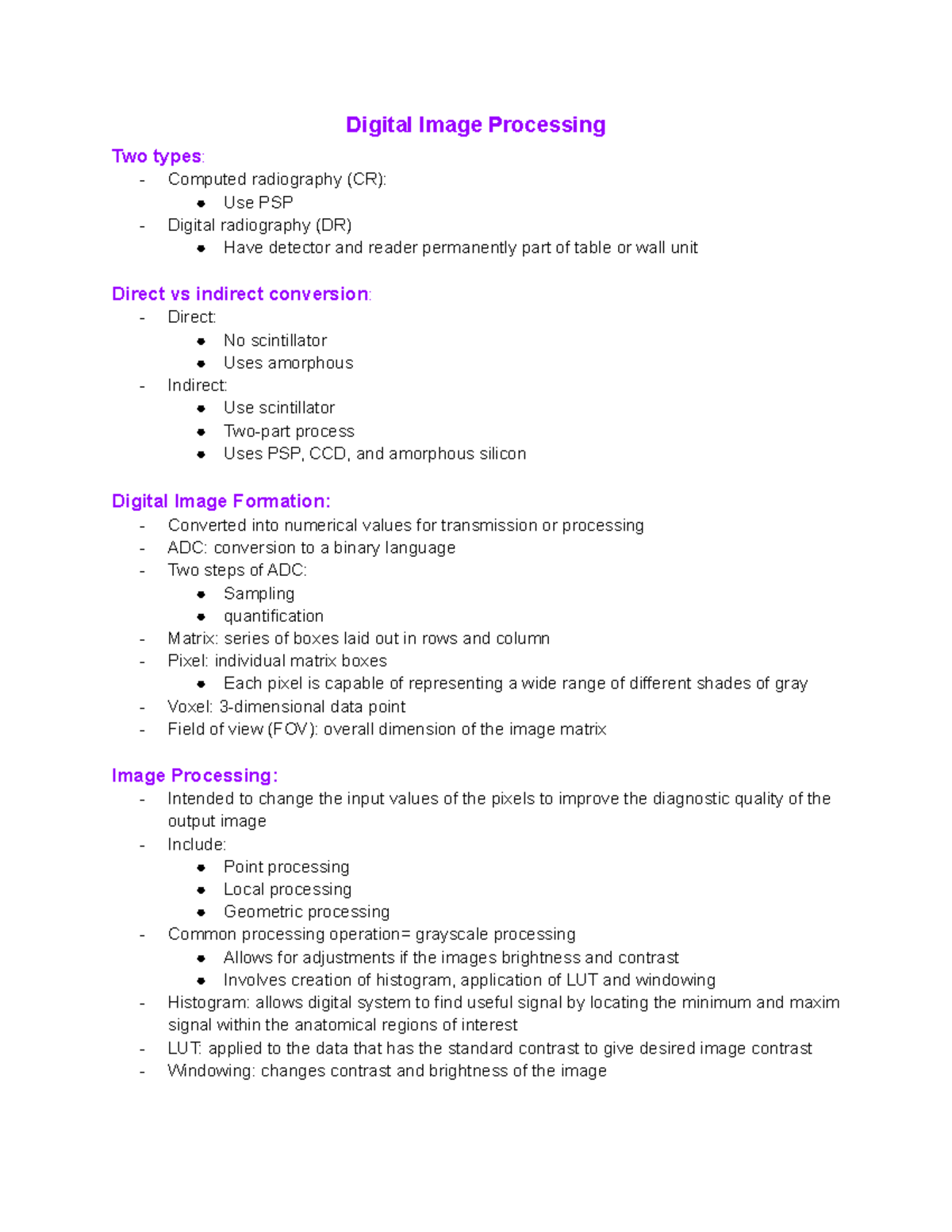 Digital Image Processing Outline - Chapter 20 - Studocu